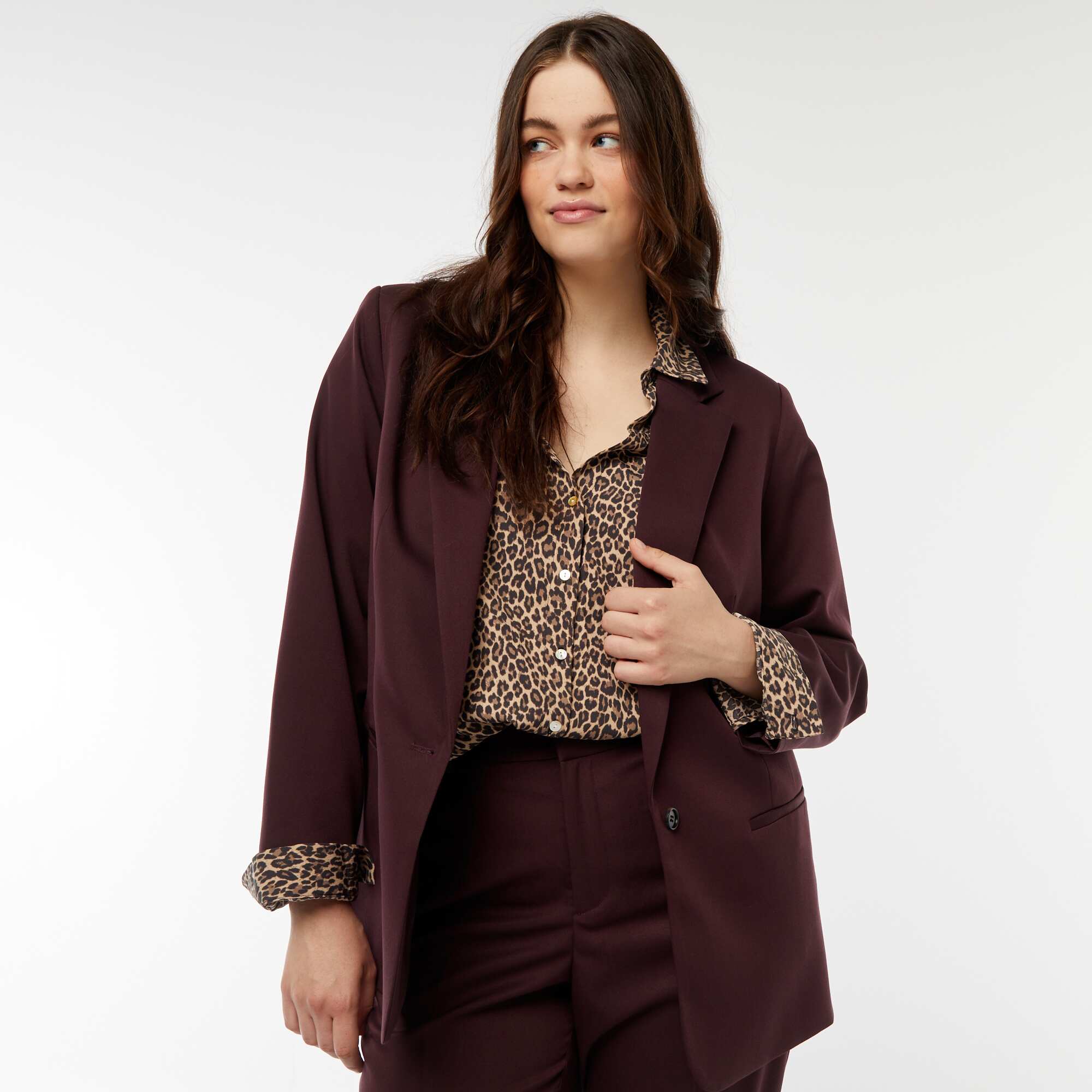 Veste de tailleur longue PRUNE – Kiabi Algérie