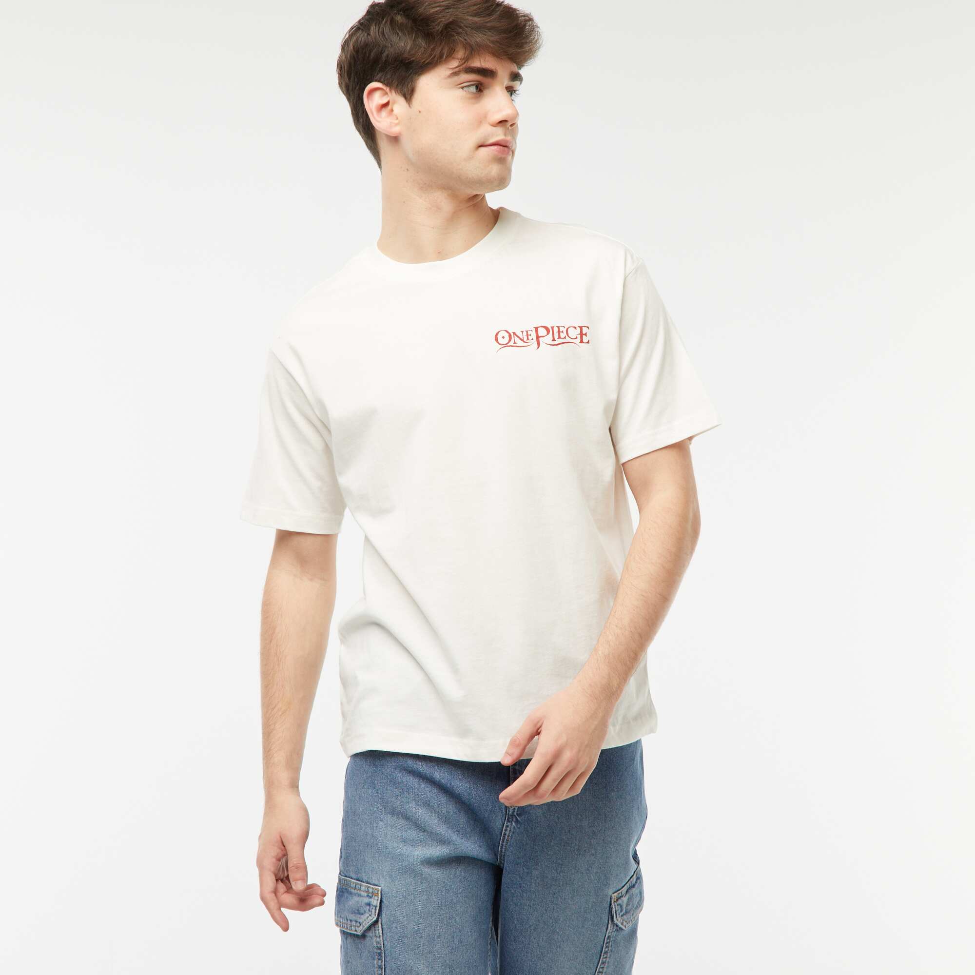 Tee-shirt oversize 'One Piece' BLANC – Kiabi Algérie