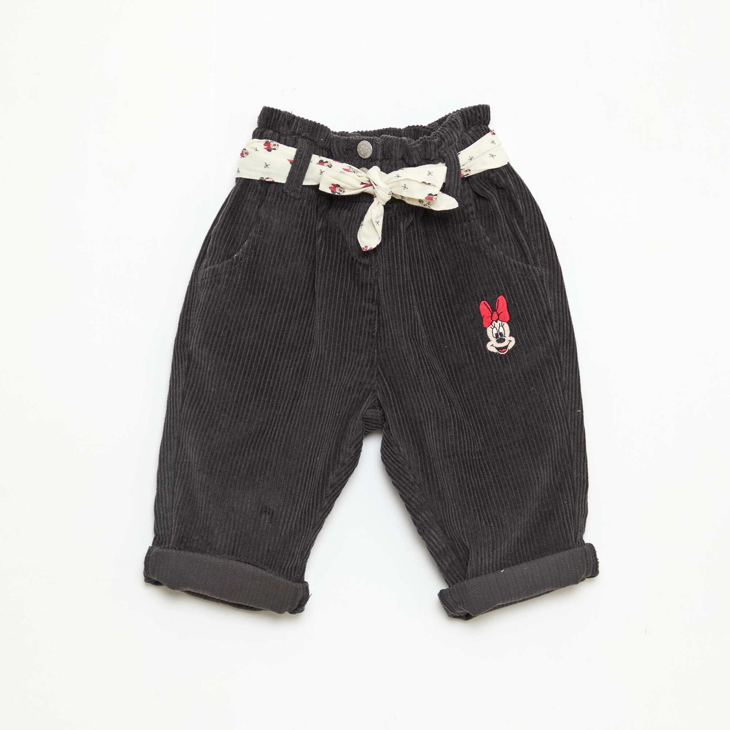 Pantalon 'Disney' 'Mickey' en velours coton avec ceinture GRIS – Kiabi ...