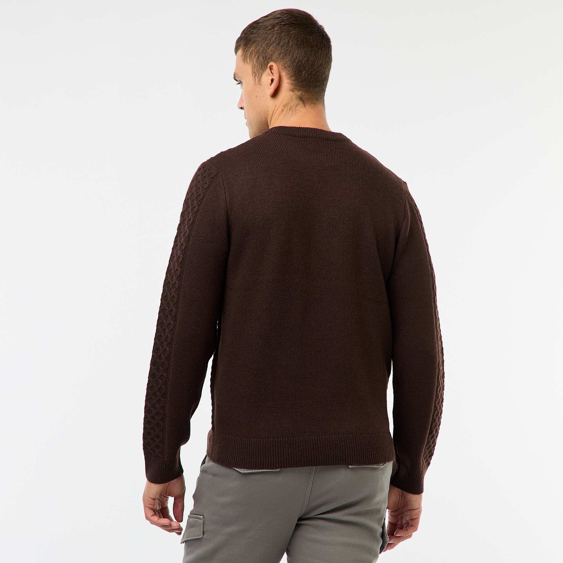 Pull grosse torsade uni MARRON – Kiabi Algérie