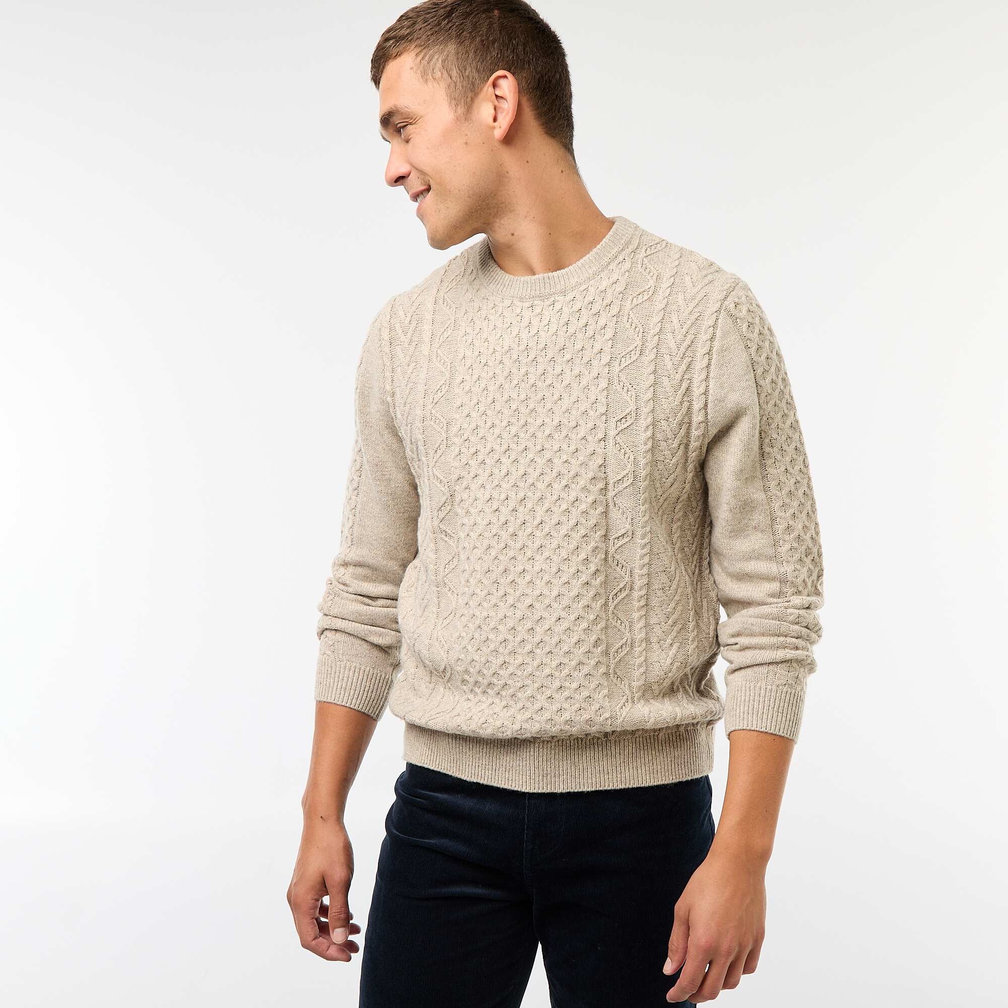 Pull grosse torsade uni BEIGE – Kiabi Algérie