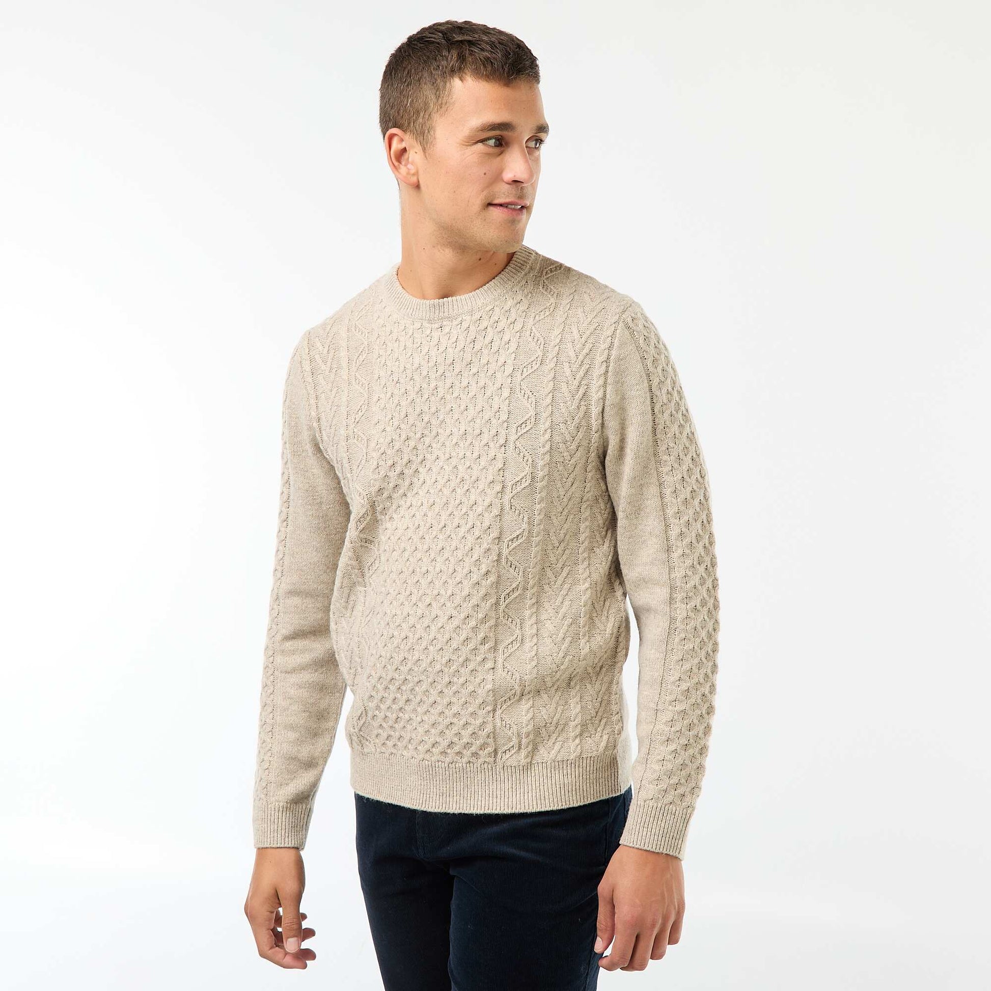 Pull grosse torsade uni BEIGE – Kiabi Algérie