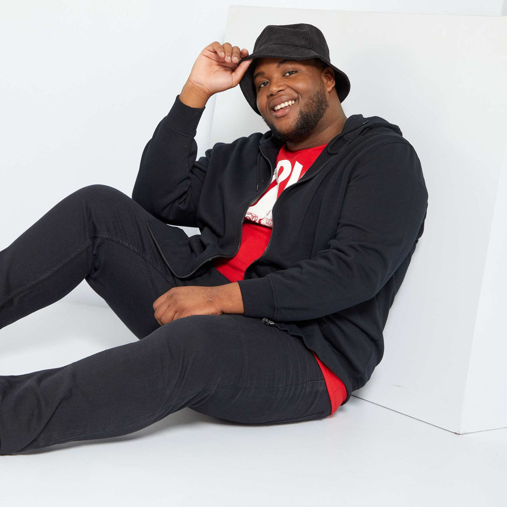 Sweat zipp en molleton noir – Kiabi Algérie